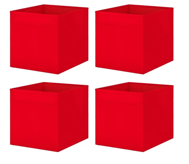 4X IKEA DRONA Storage Boxes for Kallax Shelving Unit Organizer, RED ...