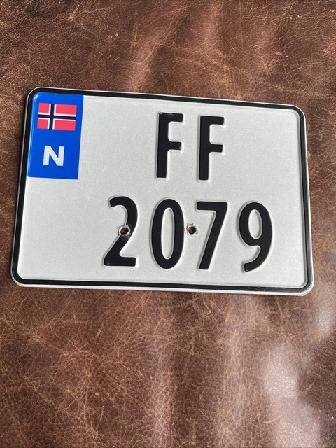 NORWAY 🇳🇴 NORWEGIAN motorcycle License Plate 🏍️ FF = Lillestrøm $111.58 ...
