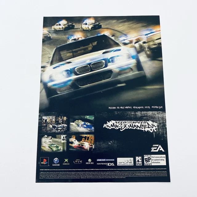 NEED FOR SPEED Most Wanted PS2 Promo Poster PlayStation Xbox 2000s Rare ...