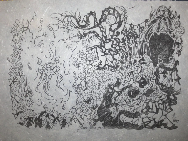 ORIGINAL-LINOLSCHNITT VON ANDREAS Raub, "Der Tanz der Rheintöchter ...