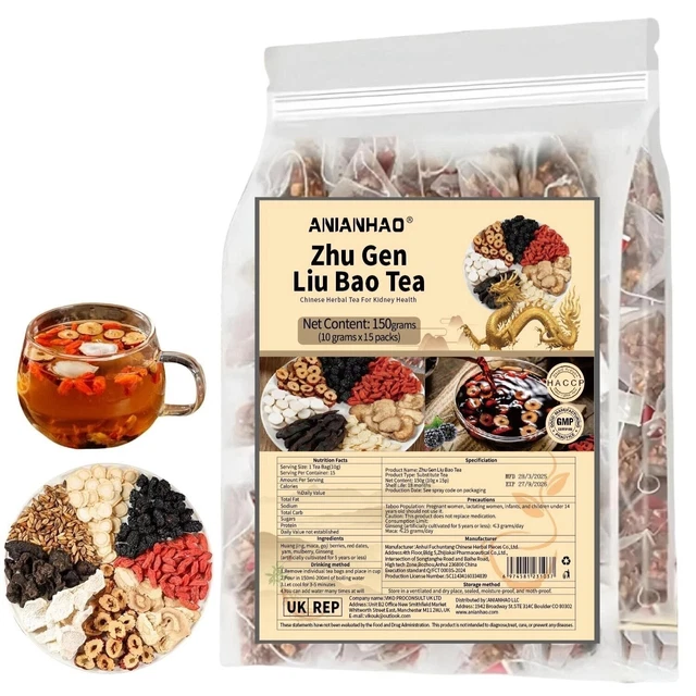 GINSENG 6 TREASURE Tea for Men - Kidney Support & Energy Herbal Tea £8. ...