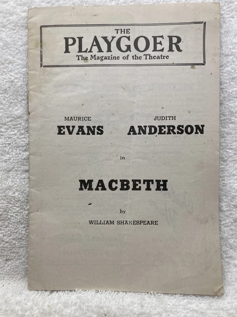 1942 THE PLAYGOER Magazine Theatre Macbeth Philadelphie PA vintage EUR ...