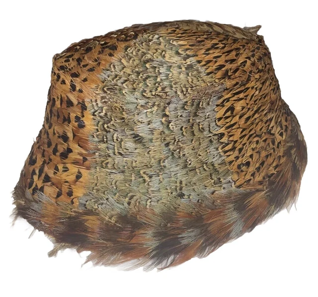 PHEASANT FEATHERS BUCKET Hat Boho Mid-Century Statement £17.11 ...