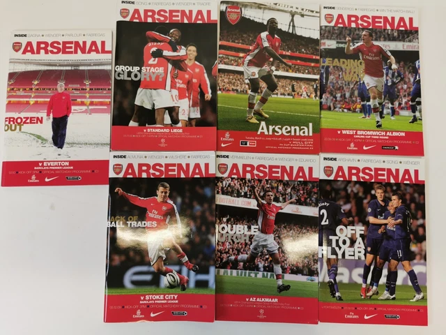 ARSENAL FOOTBALL CLUB Home Programmes 2009 Season X 7 Gunners £14.99 ...