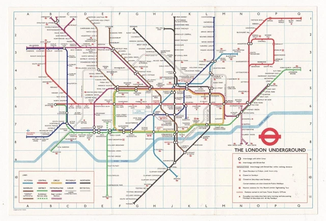1978-FEB, LONDON UNDERGROUND TUBE MAP - Diagram of Lines, by Paul ...