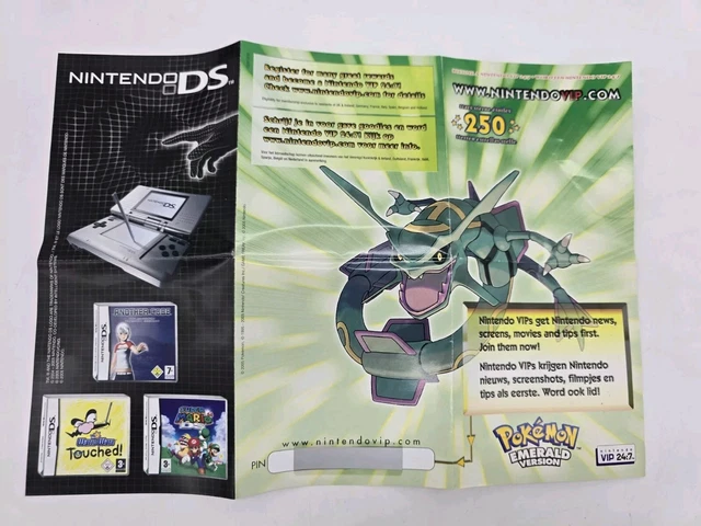 RARE NINTENDO GAMEBOY Advance Gba Unused Pokemon Emerald Vip Card ...