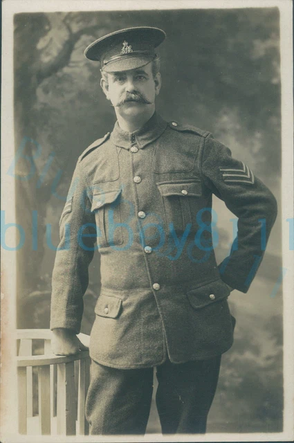 WW1 ARMY PAY Corps Soldier Sergeant Studio photo leaning £17.10 ...