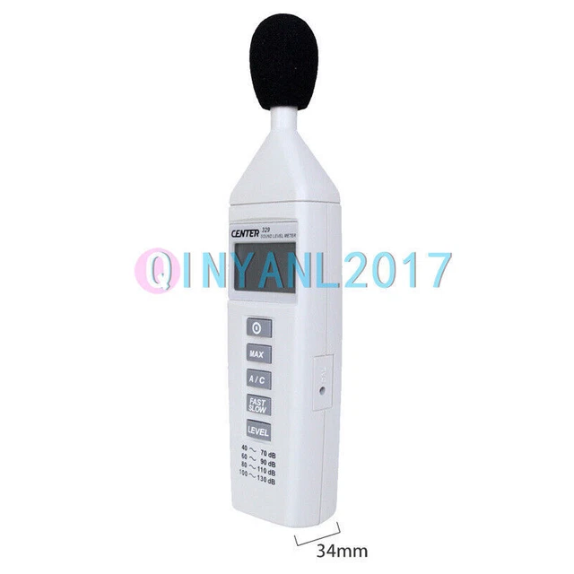 CENTER-329 SOUND LEVEL Meter Level Range 40~130dB Frequency 125Hz to ...