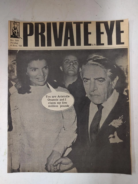 PRIVATE EYE MAGAZINE Jackie Kennedy Onassis cover No.180 8th November ...