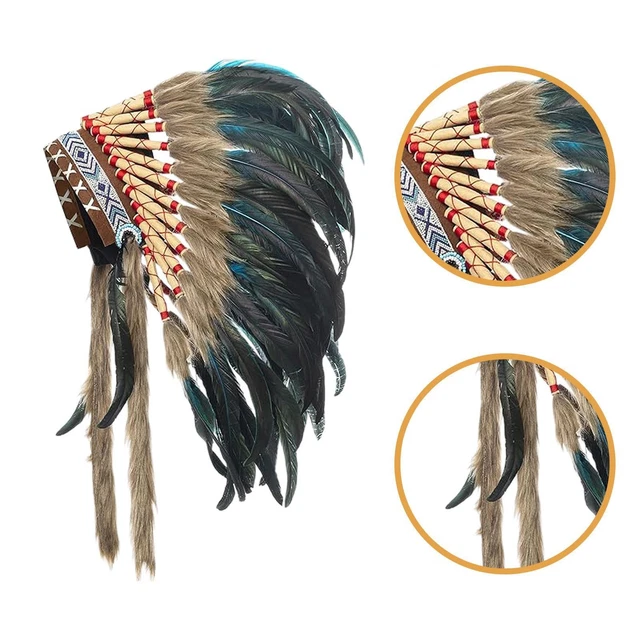 NATIVE AMERICAN INDIAN Headdress Chief Hat Photo Prop Headpiece for ...