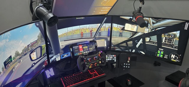 SIM RIG COCKPIT Racing Setup Triples Simagic Alpha U Simagic P1000i ...