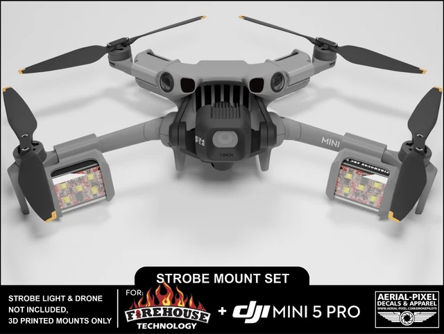DJI MINI 5 Pro Strobe Light Mounts for Firehouse Technology ARC V and ...