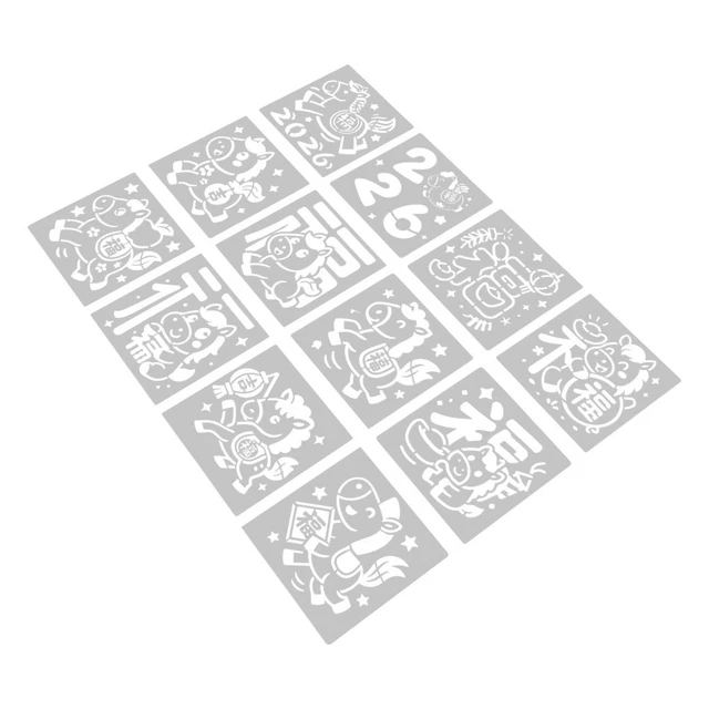 12 SHEETS DRAWING Template Reusable Spring Stencils Holiday for ...