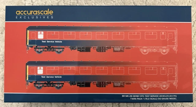 ACCURASCALE EXCLUSIVES ACC2671 OO Gauge BR MK2 RTC Test Coaches Twin ...