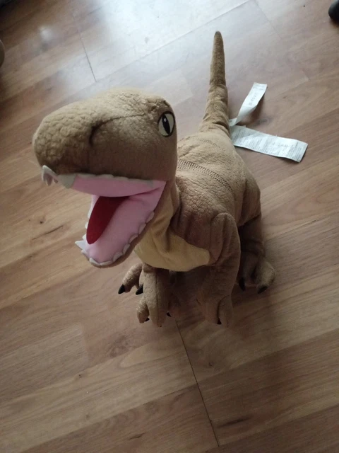 IKEA JATTELIK DINOSAUR Soft Toy Cuddle Plush Raptor T Rex Brown ...