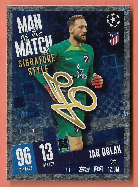 TOPPS MATCH ATTAX 2023-2024 CARD N.414 Jan Oblak Atlético de Madrid Man ...