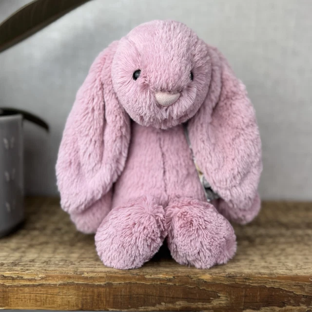 JELLYCAT MEDIUM BASHFUL Tulip Bunny - Pink Rabbit Beanie Plush Medium ...