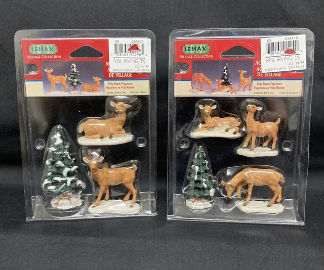 LEMAX VILLAGE COLLECTION Stag And Doe Figurines 1999 #92298A & 92299A ...