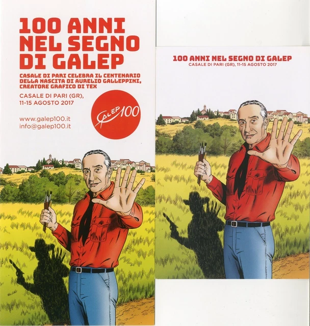 TEX - 100 ANNI nel segno di GALEP, cartolina e depliant, CASALE di PARI ...