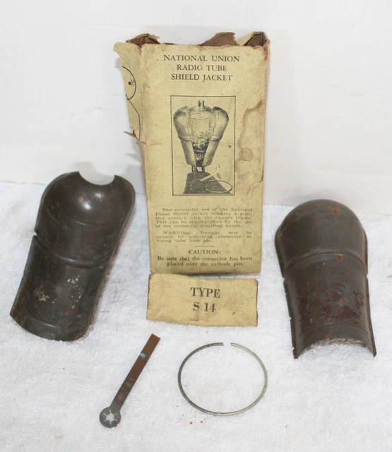VINTAGE NATIONAL UNION Type S-14 Radio Tube Shield Jacket ~ NOS ~ Box ...