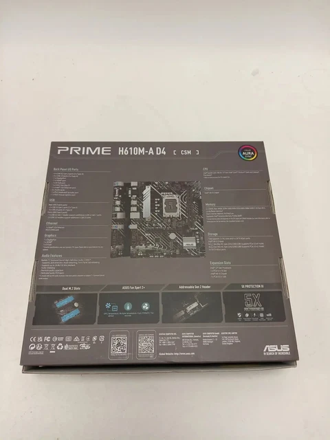 ASUS INTEL H610 PRIME H610M-A D4-CSM DDR4 micro-ATX Motherboard New ...