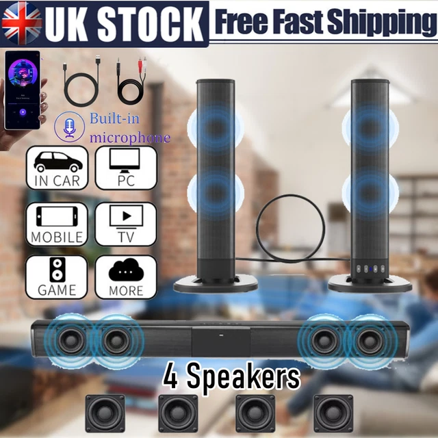 3D SURROUND SOUND Bar Bluetooth Soundbar System Theater Speaker TV FM ...