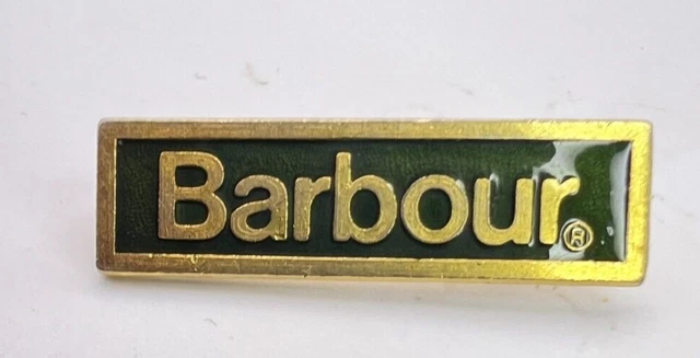 VINTAGE OFFICIAL BARBOUR Clothing Enamel Pin Badge Fattorini Makers 36x ...
