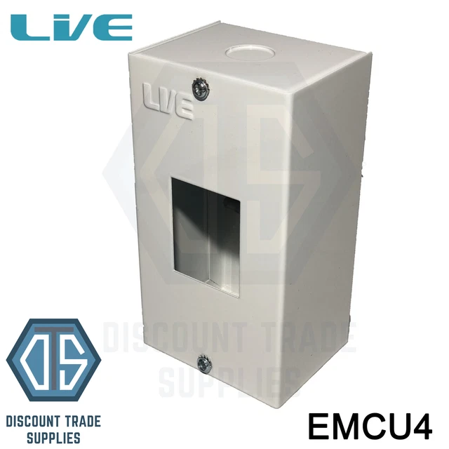 LIVE 4 MODULE Empty Metal Enclosure with DIN Rail MCB RCD Contactor ...
