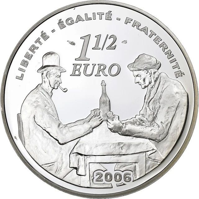 [#198621] FRANCE, 1-1/2 Euro, Paul Cézanne, 2006, Paris, Silver, MS, KM ...