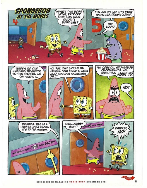 2004 SPONGEBOB SQUAREPANTS at the Movies Comic Vintage Magazine Print ...