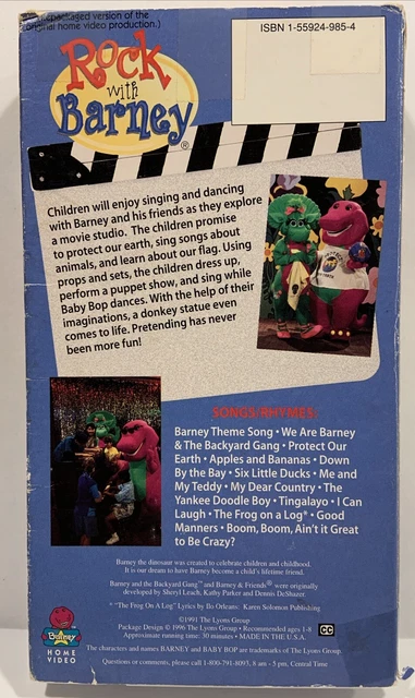 BARNEY - ROCK With Barney VHS Tape 1996 Classic Collection Tested Works ...