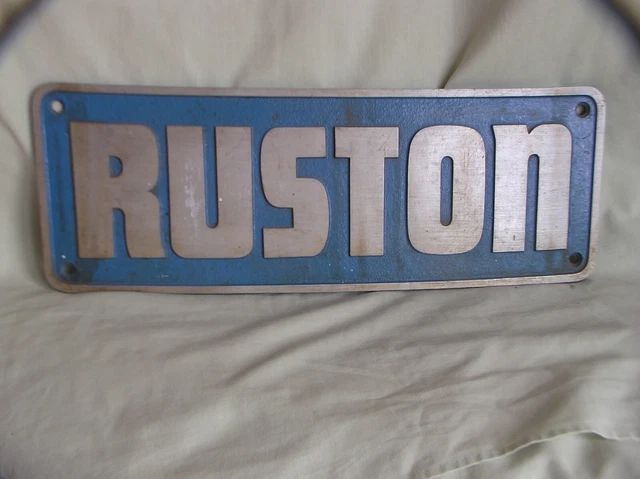VINTAGE RUSTON SIGN or NAME PLATE - BLUE & SILVER - LINCOLN UK £149.95 ...