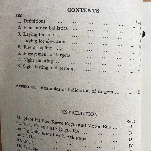 ORIGINAL WWII BRITISH ARMY MANUAL/MTP No.59, ANTI-TANK GUNNERY, 1943 £ ...