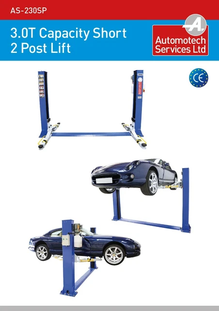 SHORT 2 POST LIFT / CAR VEHICLE RAMP / LIFT / HOIST 3.0 T / TWO POST ...