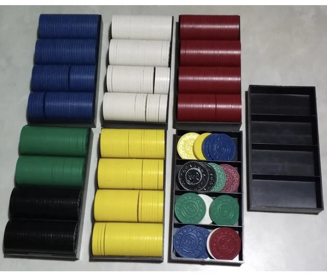 VINTAGE 500 PIECE plastic Poker Chip Set w/ Case *6 COLORS* Tournament ...