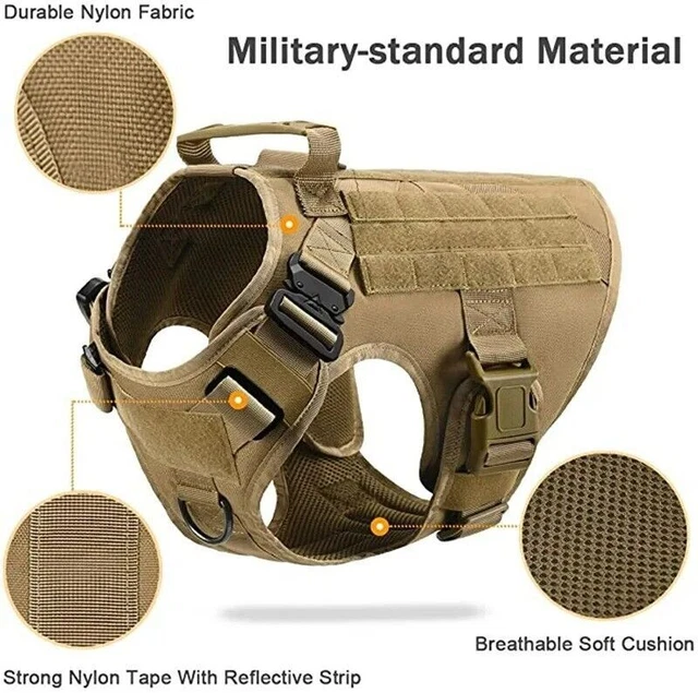 MILITARY PET VEST, Tactical Training Dog Harness and Leash Set For All ...