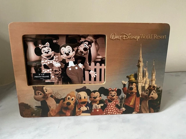 WALT DISNEY WORLD Resort Wooden Photo Frame Mickey Mouse Friends 4 x 6 ...