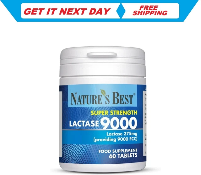 SUPER STRENGTH LACTASE Tablets 9000FCC Enzyme Units MaxStrength ...