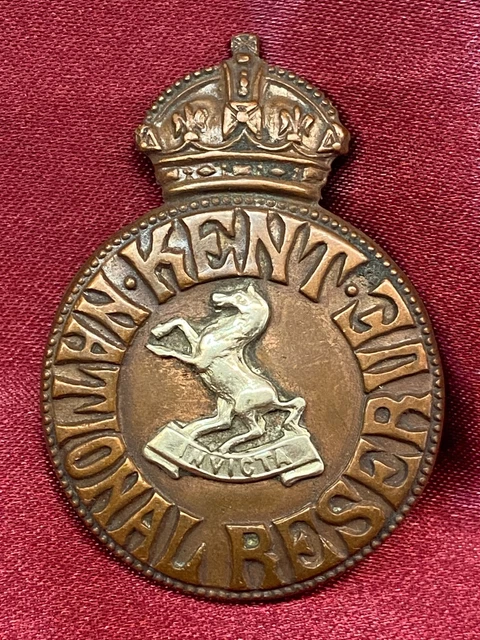 GENUINE WW1 COUNTY of Kent National Reserve Lapel Badge No 10194 £23.58 ...