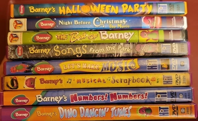 BARNEY (8 DVD Lot) Kids Educational Classic PBS Preschool FREE SHIPPING ...