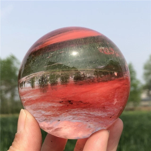 0.41KG NATURAL RED melting stone crystal Ball Quartz Crystal Sphere ...