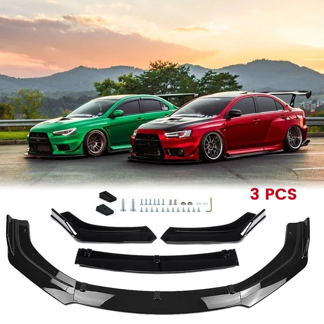 FOR MITSUBISHI LANCER Front Bumper Lip Spoiler Splitter Body Kit Gloss ...