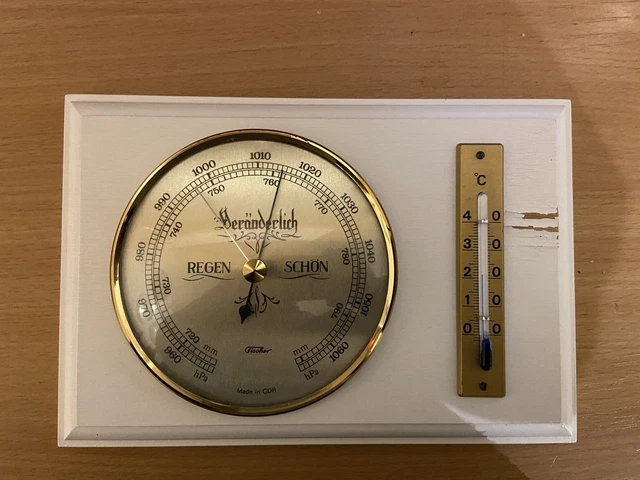 FISCHER WETTERSTATION Barometer, Thermometer 70er Jahre Vintage EUR 10 ...