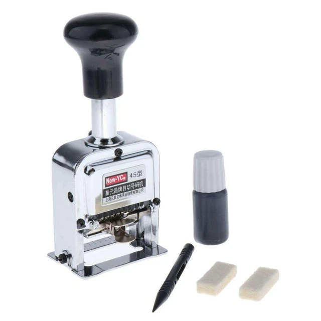 HEAVY-DUTY STEEL 6-POSITION Automatic Numbering Machine Roller Machine ...