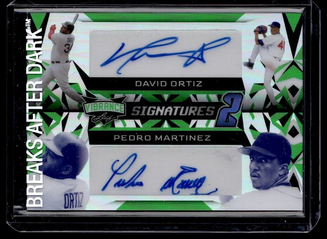 2023 LEAF VIBRANCE Signatures 2 David Ortiz/Pedro Martinez Auto 1/8 # ...