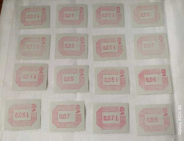 GB 1984 FRAMA Postage labels Full set of 34 values 1/2 to 17 Plus 2 ...