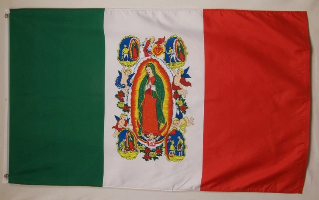 NOTRE FEMME DE Guadalupe Drapeau 0.9m X 1.5m Intérieur Extérieur Vierge ...