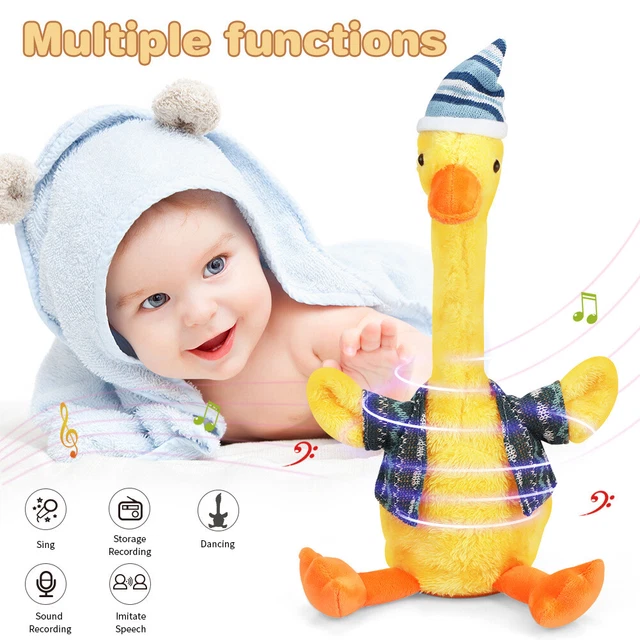 DANCING DUCK DOLL Sing Record Repeat Talking Toys for Baby Kids (Blue B ...