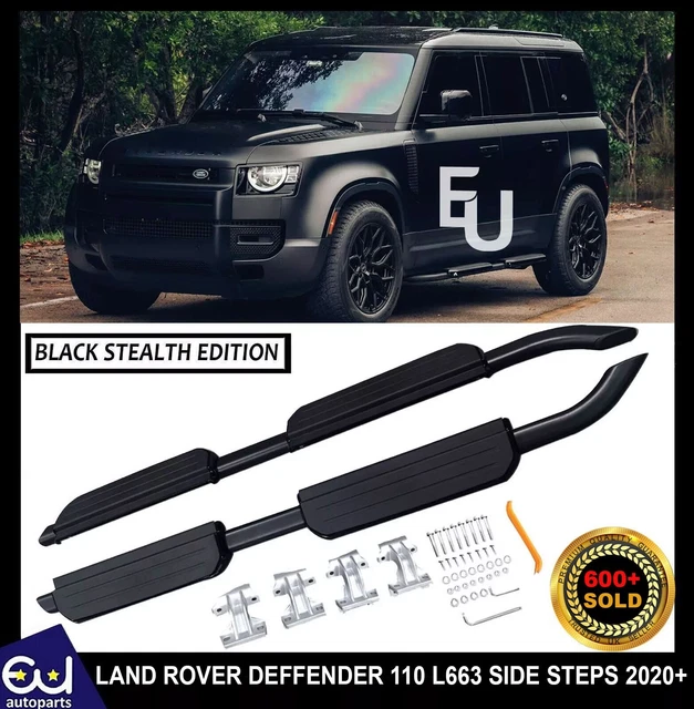 FOR LAND ROVER Defender 110 L663 Running Board Side Steps Black Edition ...