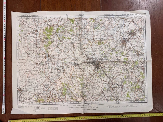 ORIGINAL WW2 BRITISH Army GSGS OS Map of England - Luton £16.00 ...